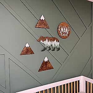 Little Man Cave, 12" Wood Wall Sign for Nursery, Bedroom, Living Room, Rustic Home Decor, Crib Decorations, Woodland Aesthetic, Gift for Newborn Boys, New Mom, Handmade, Hickory Hollow Designs