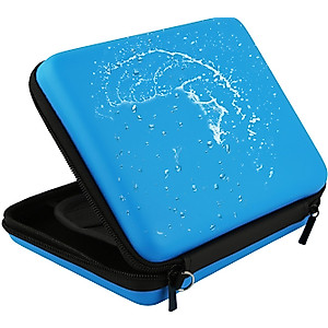 GPCT Nintendo 2DS Hard Shell EVA Carry Case Cover Bag. Protects Against Bumps/Drops/Dust/Dirt/Scratches. Protective Travel Storage Cover Pouch W/ 8 Game Holders, Double Zipper Zip Pocket- Blue