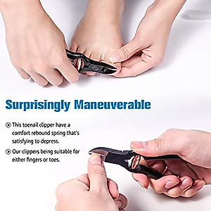FERYES Precision Toenail Clippers for Thick or Ingrown Toenails - Secure and Stylish Design Thick Nail Clipper - W/Leather Case