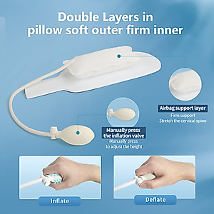 RESTCLOUD Adjustable Neck Roll Pillow, Neck Pillow for Pain Relief Sleeping, Memory Foam Cervical Pillow for Neck Pain Relief