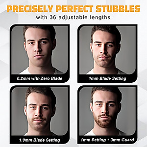 Brio Beardscape V1 Beard Trimmer for Men Professional with Low Friction Ceramic Blade, Cordless Professional Hair Trimmer for Barbers with 4 Hrs of Long Battery Timing, Ideal for Beard & Body (Black)