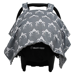 Dear Baby Gear - Baby Car Seat Canopy - Toddler Carrier Cover - Infant Car Seat Cover - Carseat Covers with Snap Opening - Carseat Canopies for Boys & Girls - 40x30 (Antlers on Gray, Gray Dot)