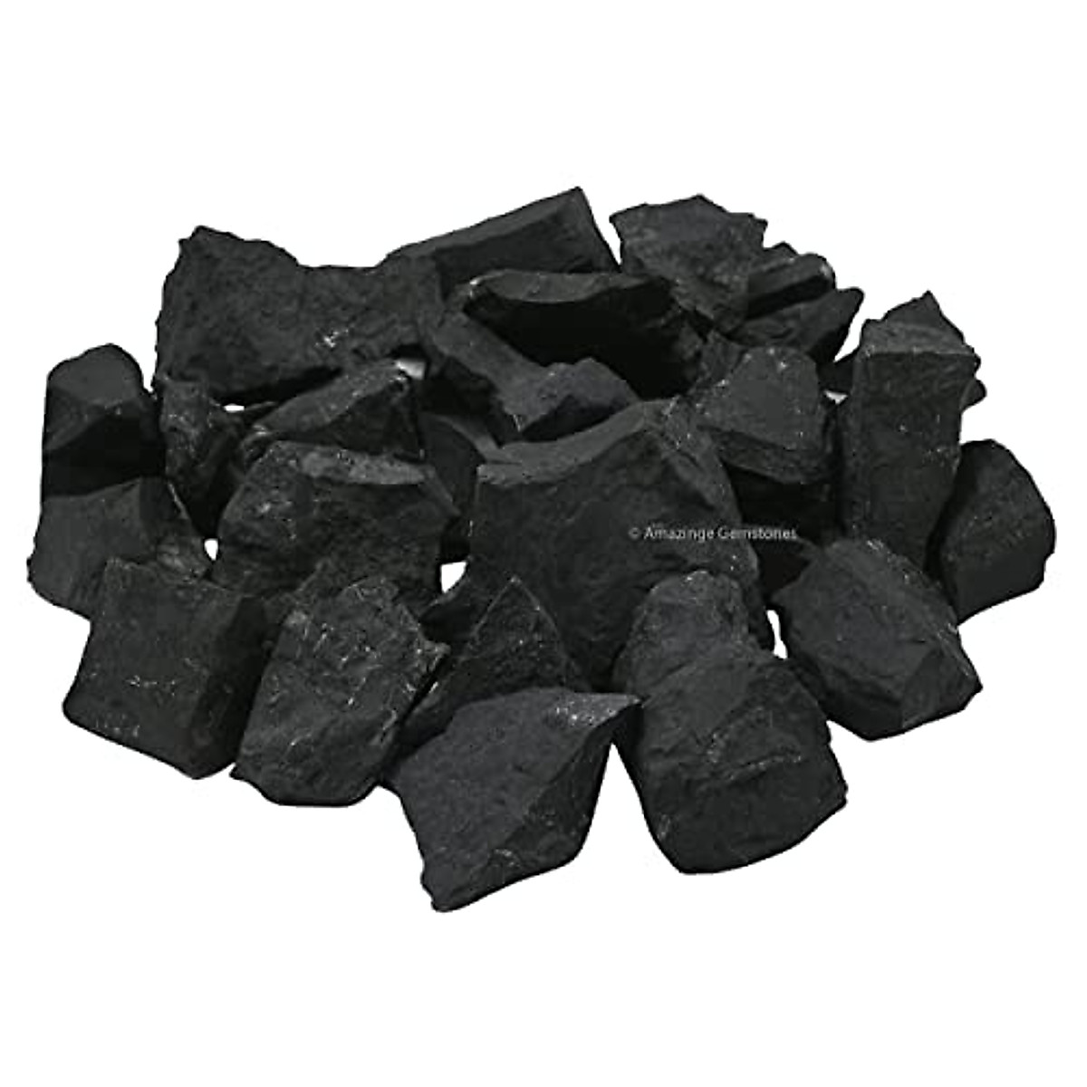 Raw Shungite Stones Crystal Rock, Real Shungite Stones for Water Purification - 30-70mm Piedra Shungite Original (5 Pieces)