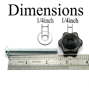 RuiLing 8 Set T-Track Knobs Kit Hex Head Manual Nut with Full Thread Outer Bolts and Washers