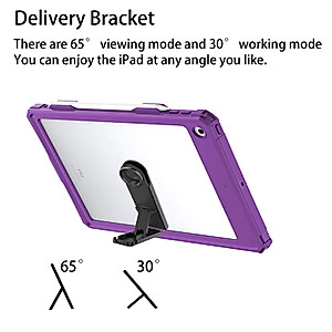 Transy for Waterproof iPad 10.2 Case, Waterproof iPad 9th /8th/7th Generation Case Built-in Screen Protector, Full Body Shockproof Protection Case with Strap for iPad 10.2 inches 2021/2020/2019