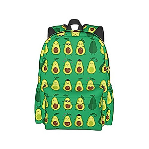 FeHuew 17 Inch Backpack Cartoon Funny Avocado Laptop Backpack School Bookbag Shoulder Bag Casual Daypack