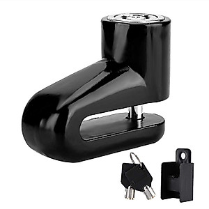 Disc Brake Lock, Heavy Duty Safety Portable Brake Lock, ABS + Metal for Motorcycle Road Bike Bicycle(Black)