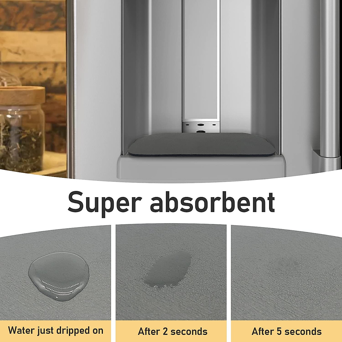 LOPNUR Refrigerator Drip Tray 2 Pack: Refrigerator Drip Catcher for Fridge Water Dispenser, Super Absorbent Diatomite Fridge Water Drip Tray for Whirlpool, GE, Samsung Refrigerator Replacement Grills