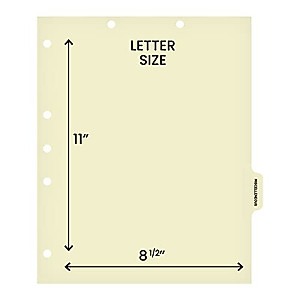 Individual Chart Divider Sheets Used to Build Chart Divider Sets for Medical Practices, 1/6th Cut, Tabs on Side, Position: #5, Text: Miscellaneous, Color: Clear (Pack of 100)