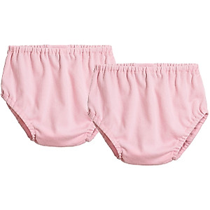 Made in USA 2-Pack Baby Girls and Baby Boys Unisex Diaper Covers Bloomers Soft Cotton, Pink/Pink, 3T