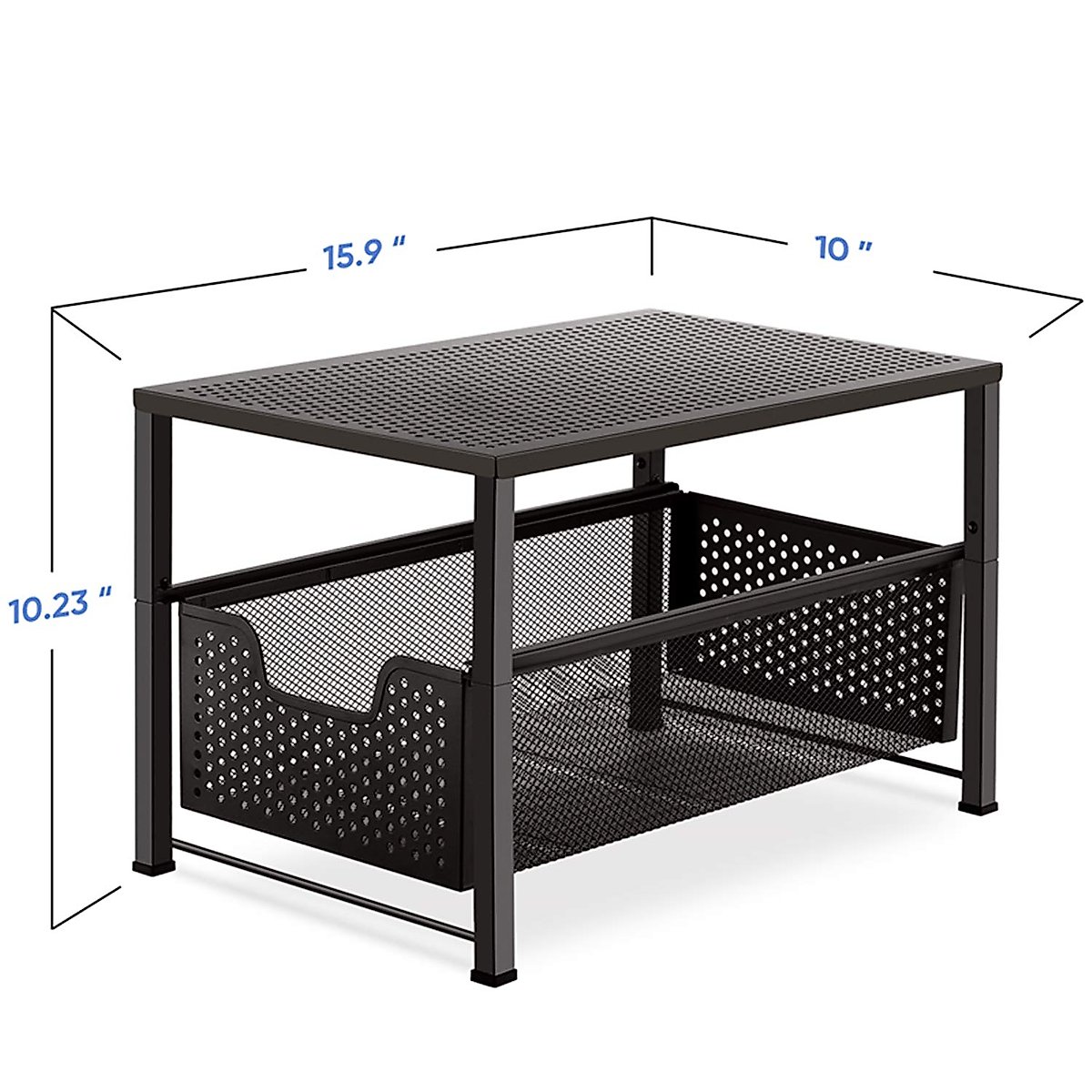 Bextsware Auledio Stackable Multi-Function Under Sink Cabinet Sliding Basket Organizer Drawer, Bronze