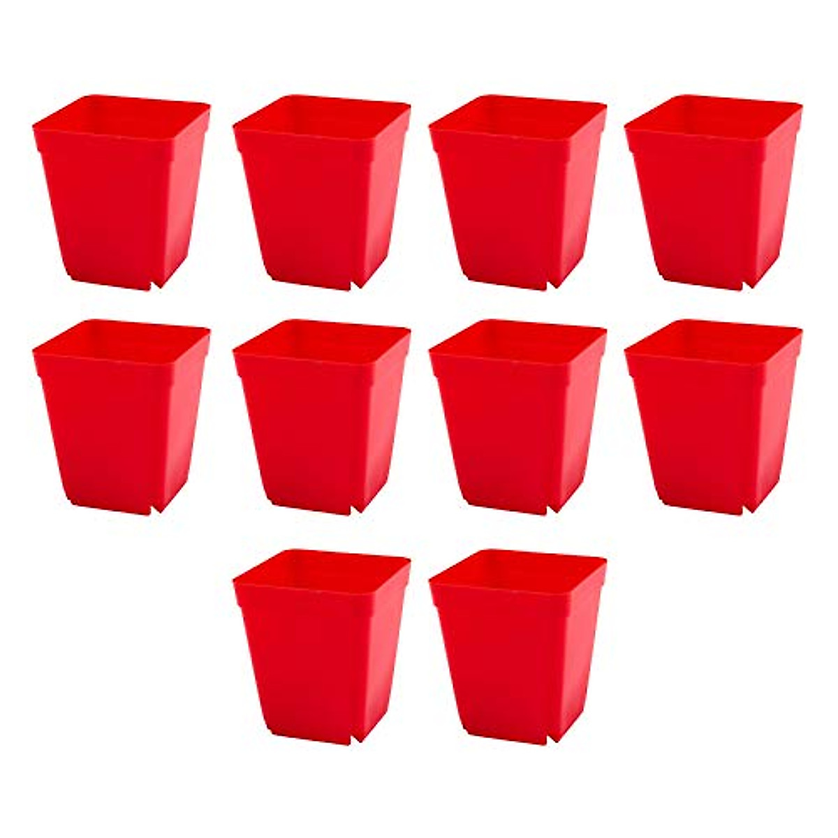 qiguch66 Small Plant Pots,10Pcs Bonsai Planter Nursery Flower Pot Garden Square Home Plastic Decor Supply - Red