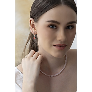 925 Sterling Silver 8x6mm Oval Shape Genuine or Simulated Gemstone Leverback Drop Dangle Earrings, Pink Coral