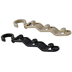 HOME-X Multifunctional Vertical Hanger, Closet Organizer, Space-Saving Shirt and Pants Hanger, Cascading Hooks for Hangers, 9 ½" L x 2" W x ¾ H, Set of 2, Black, Brown