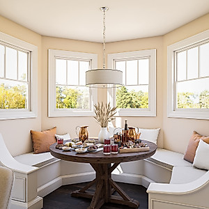 Kenroy Home Casual 3 Light Pendant ,20 Inch Height, 22 Inch Diameter with Brushed Steel Finish