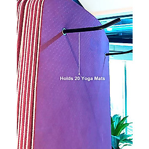 LHRUI Yoga Mat Holder Metal Yoga Mats Organizers Holders, Indoor Studios School Hanging Exercise Pads Billiard Cues Stand with Mounting Accessories, Easy to Install