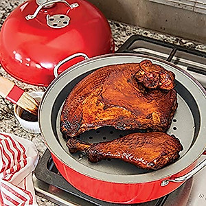 Nordic Ware Indoor/Outdoor Kettle Smoker, 7 by 13 inches, Red