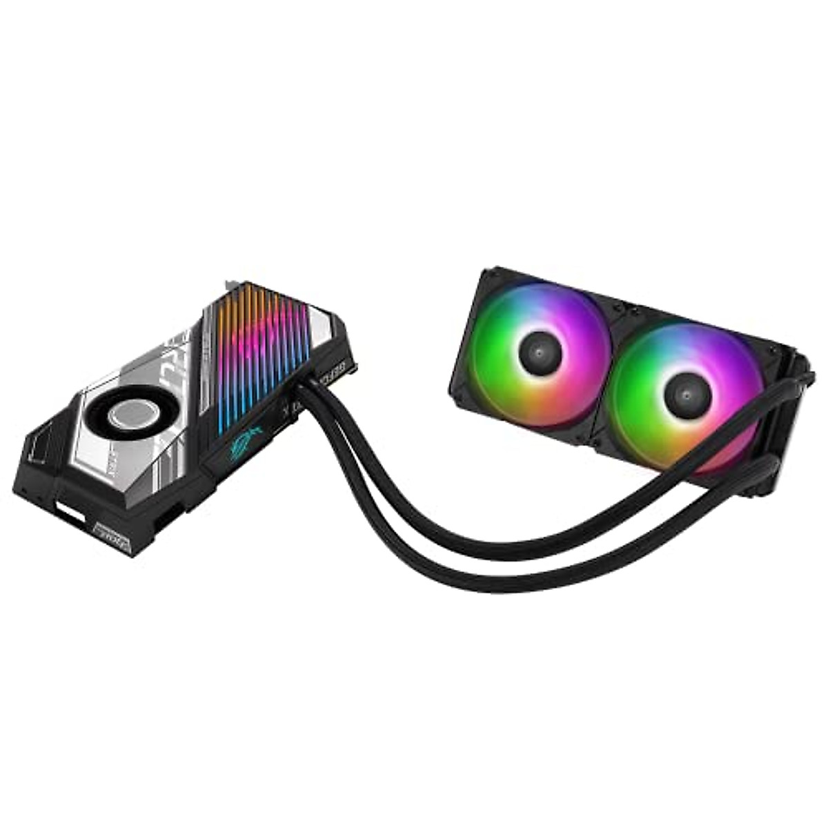 ASUS ROG Strix LC NVIDIA GeForce RTX™ 4090 OC Edition Gaming Graphics Card (PCIe® 4.0, 24 GB GDDR6X, HDMI® 2.1, DisplayPort™ 1.4a, Full-Coverage Cold Plate, 240 mm Radiator, 560mm tubing)