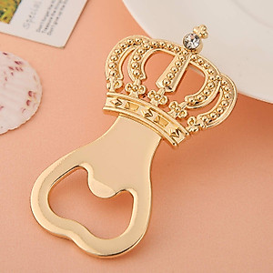 Pack of 24 Gold Crown Bottle Opener Wedding Favors,Party Favors for Guest Souvenir Gift for Baby Shower Birthday Party Decorations and Supplies by Layseri (Crown White, 24)