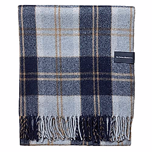 The Tartan Blanket Co. Recycled Wool Blanket Bannockbane Silver Tartan (59" x 75")