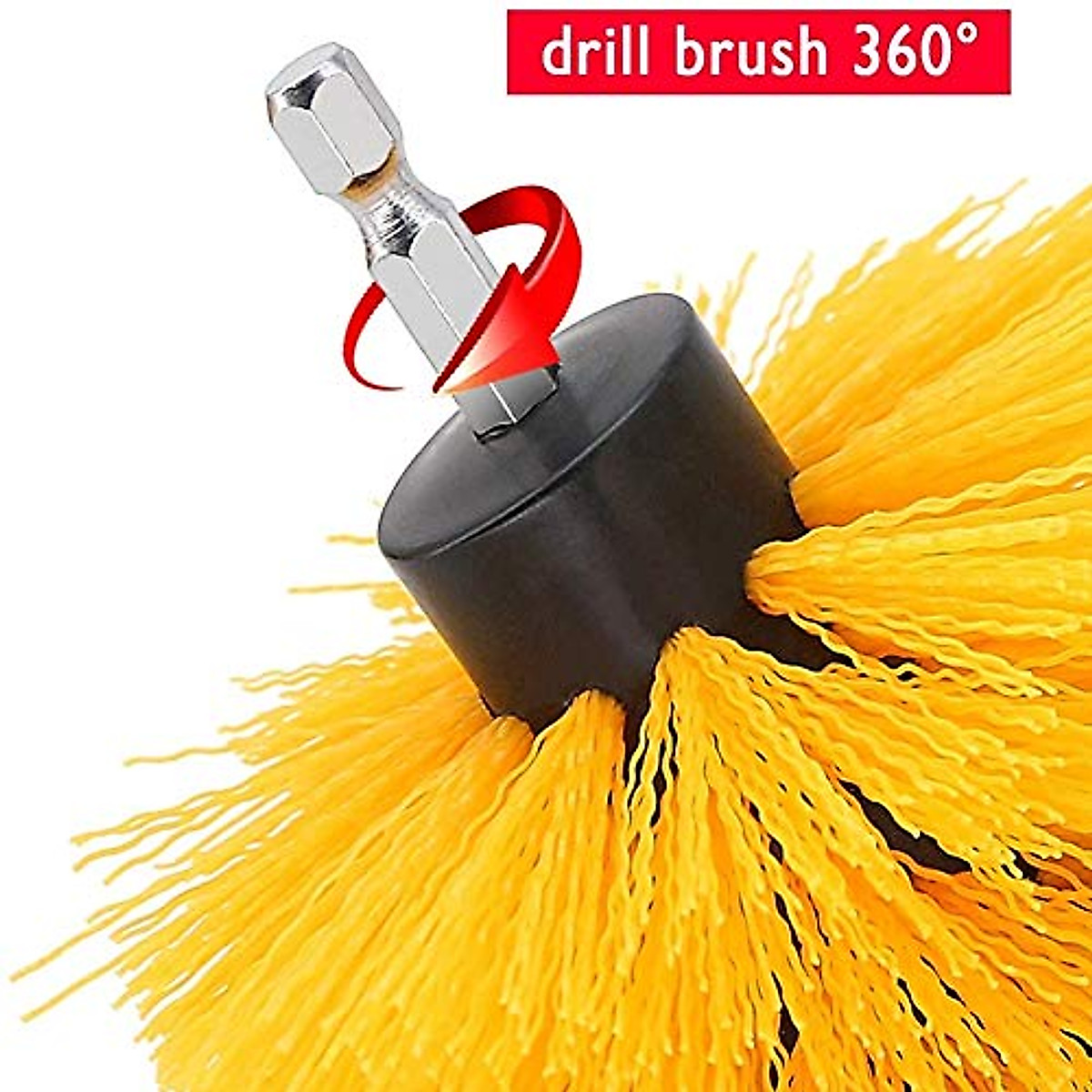 Musment Floor Mats Drill Brush for Car Wash Detailing Attachment Supplies Set Fit Wheel Cleaner ,Tire，Rim，Carpet, Bathroom, Kitchen and Auto Power Scrubber Brush Cleaning Kit
