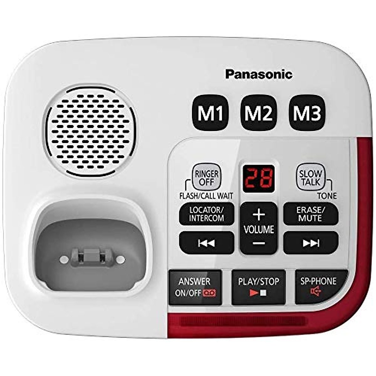 Panasonic KX-TGM420W + (2)KX-TGMA44W Amplified Cordless Phone with Digital Answering Machine Expandable upto 6 Handsets and Voice Volume Booster 40 dB