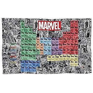 LOGOVISION Marvel Avengers Blanket, 36"x58", Marvel Periodic Table, Fleece Blanket