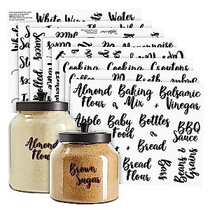Talented Kitchen 155 Cursive Pantry & Fridge Labels – Supplementary Pantry & Fridge Names – Food Label Sticker, Kitchen Pantry Labels for Containers, Jar Labels Pantry Organization and Storage