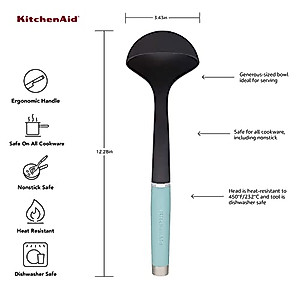 KitchenAid Gourmet Nylon Ladle, One Size, Aqua Sky
