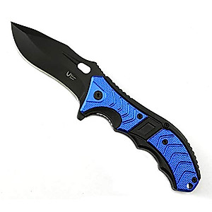 Vulcan Gear Assisted Open Metal Folding Knife (Blue) …