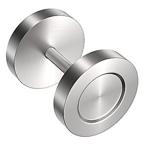 WINSOON Sliding Barn Door Handles Stainless Steel Round Recessed Knob Flush Pulls for Sliding Doors, Modern Hardware Kit with Threaded Rod, Brushed Nickel