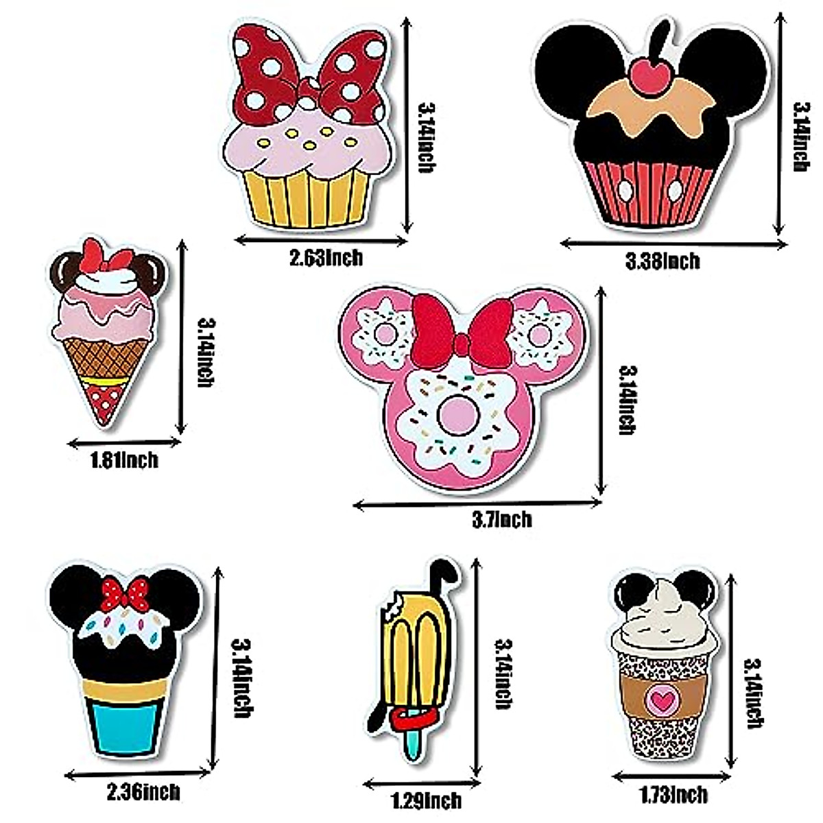 Food Cute Magnets Set for Fridge, Funny Sweets Mouse Refrigerator Kitchen Locker Whiteboards Cruise Car Magnet Decorations Stickers for Carnival Party Home Magnetic SuSpplies Favors (7PCS)
