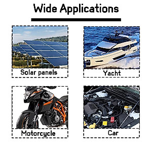 10PCS 1/0 Awg-3/8" Copper Wire Lugs with 3:1 Heat Shrink Tubing, Marine Grade Ring Terminal Connector, Heavy Duty UL Battery Cable Ends, Tinned Copper Eyelets Cable Lugs (AWG8*3/8)