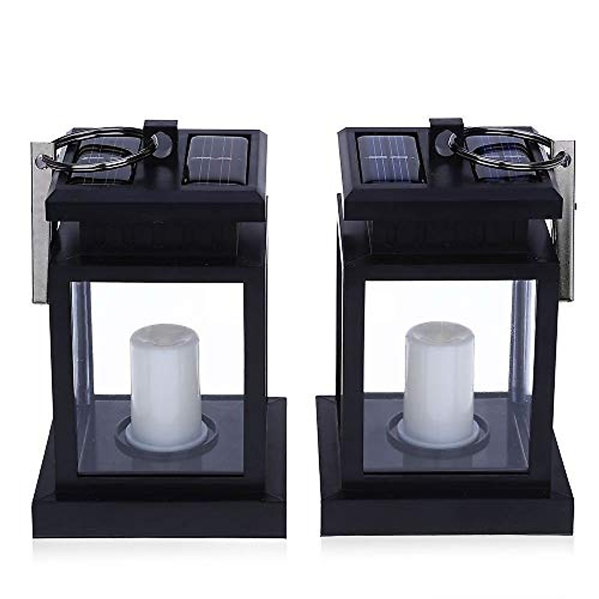 2PCS Solar LED Outdoor Flashing Candle Lantern Outdoor Light Home Garden Decoration Light Warm Flame Flashing Tea Light