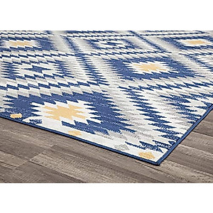 CosmoLiving by Cosmopolitan Amaia Area Rug, 5 ft x 7 ft, Kilim Cadet