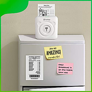 Mini Thermal Printer, Mobile Printer, Wireless Thermal Printer, Thermal Bluetooth Label Printer with 6 Printing Papers Portable Smart Photo Printer for All Smart Phones (Blue)