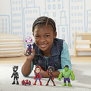 Marvel Hasbro Spidey and His Amazing Friends Hero Reveal Multipack with Mask-Flip Feature, 4-Inch Scale Action Figure Toys, Kids Ages 3 and Up, Frustration-Free Package , Black