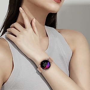 Abanen for Garmin Venu 2 Plus/Venu Sq 2 / Vivoactive 5 Watch Band, 20mm Quick Release Metal Mesh Stainless Steel Wristband Strap for Vivomove Sport/Trend (Rose Gold)