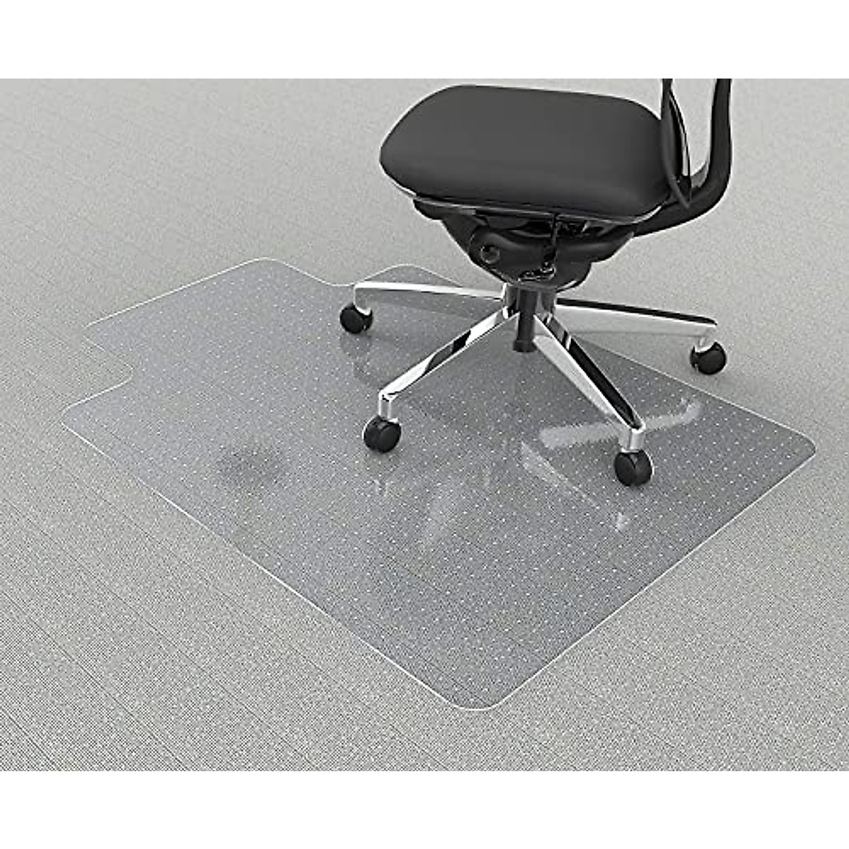 HOMEK Office Chair Mat for Carpeted Floors - Clear Carpet Chair Mat with Lip 48”x 36”x 0.09”