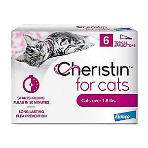 Cheristin for Cats Topical Flea Prevention – Starts Killing Fleas in 30 Minutes, 6 Dose