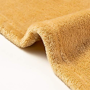 Flannel Blanket Fleece Throw Queen Size Yellow Mustard All Season Lightweight Plush Cozy Super Soft Luxury Couch Sofa Bed Blanket (Yellow Mustard, Queen 90x90)