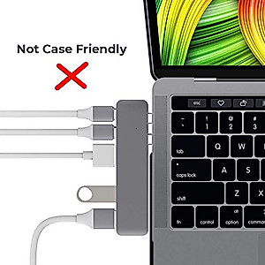 USB C Extender for MacBook with Case, Afterplug 2-Port Type C Male to Female Extension Adapter Compatible with Thunderbolt 3/4 or USB 4 Type C Port; 100W PD, 5K Video & 40Gbps Data