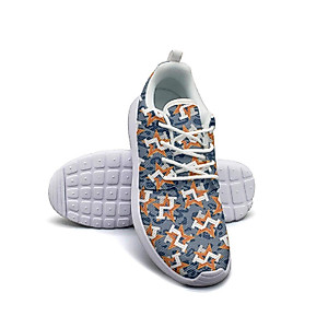 Hobart dfgrwe Camouflage Orange Star Baseball Women Flat Bottom Casual Shoes Light Sneakers