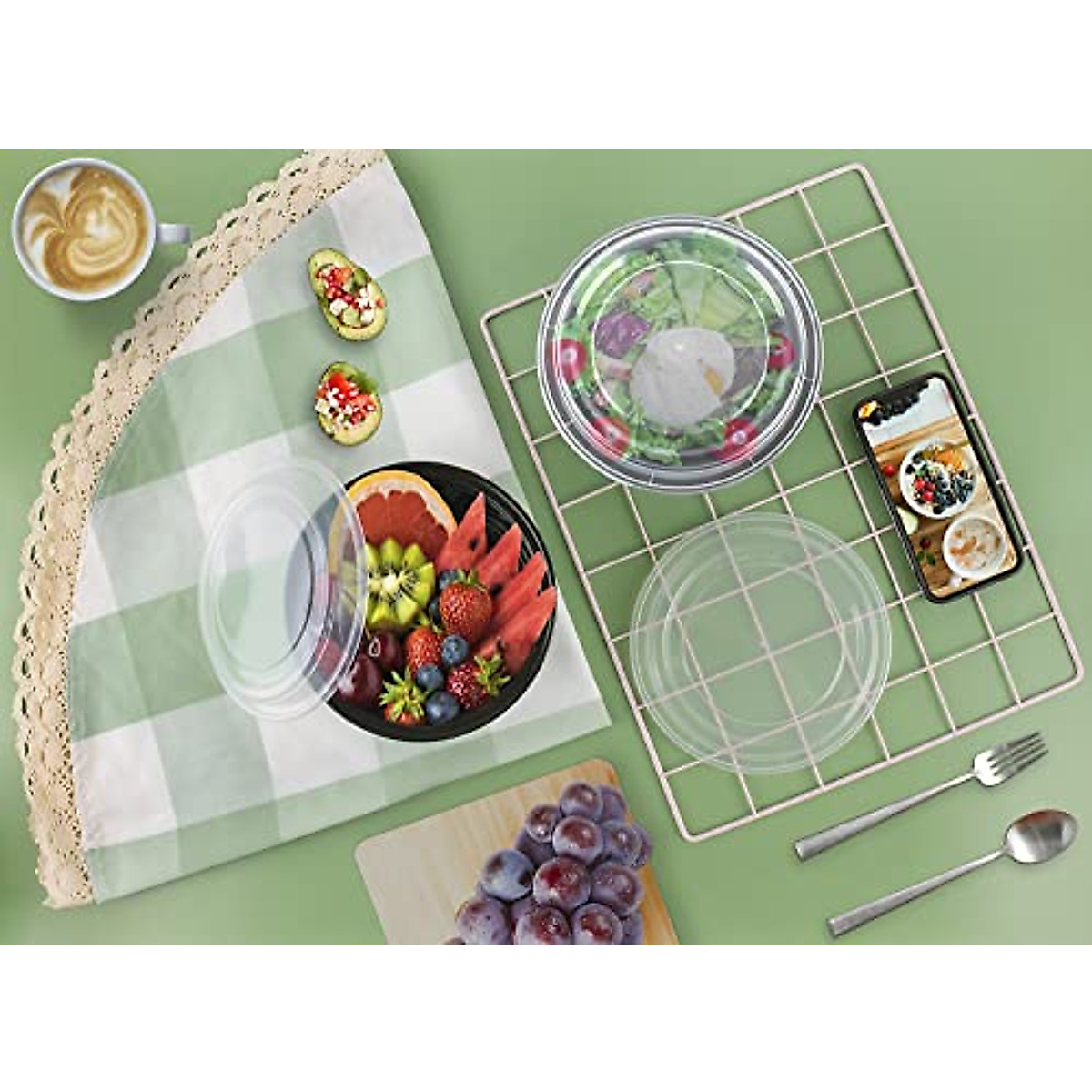 MBC MAT BOARD CENTER, 45-Pack (38 Oz) 1-Compartment Food Container-Round Meal Prep Bowls with Lid-Portable Lunch Box-Stackable-Bpa Free-Freezer/Microwave/Dishwasher Safe-Reusable Storage