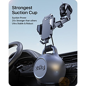 andobil Cell Phone Holder for Car [Powerful Suction][Bumps Friendly] Universal 3in1 Phone Mount for Car Dashboard Windshield Air Vent Compatible with iPhone 14/13/12, Samsung S22 All Phones