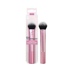 Real Techniques Tapered Cheek Makeup Brush, For Blush, Highlighter, Loose, Or Pressed Powder, Synthetic Bristles, Precise Makeup Application, Stocking Stuffer, Cruelty Free, 1 Count