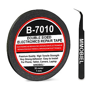 MMOBIEL 1 mm Double Sided Layer Strong Adhesive Tape 50 m Long Roll (Black) for Smartphone Tablet Repair