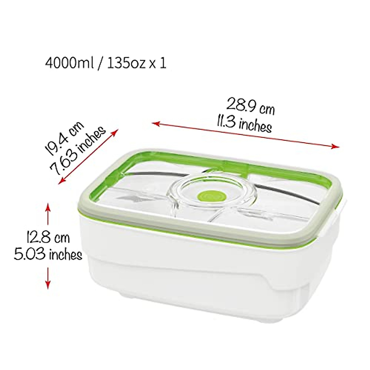 FOSA extra large 4L bread box container Vacuum pump TURTLR not included