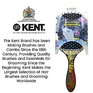 Kent LPB1 Large Paddle Cushioned Hair Brush - Grooming, Detangling, & Smoothing Floral Print - Best Everyday Brush For Medium to Long Hair