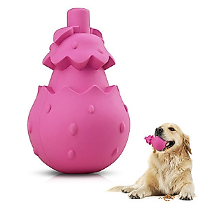 Petbobi Dog Chews for Aggressive Chewers - Natural Rubber Chew Toys for Dogs, Tough Durable Indestructible Dog Toys for Small Medium Dogs, Interactive Dog Toy Puppy Teething Toys, Purple Eggplant